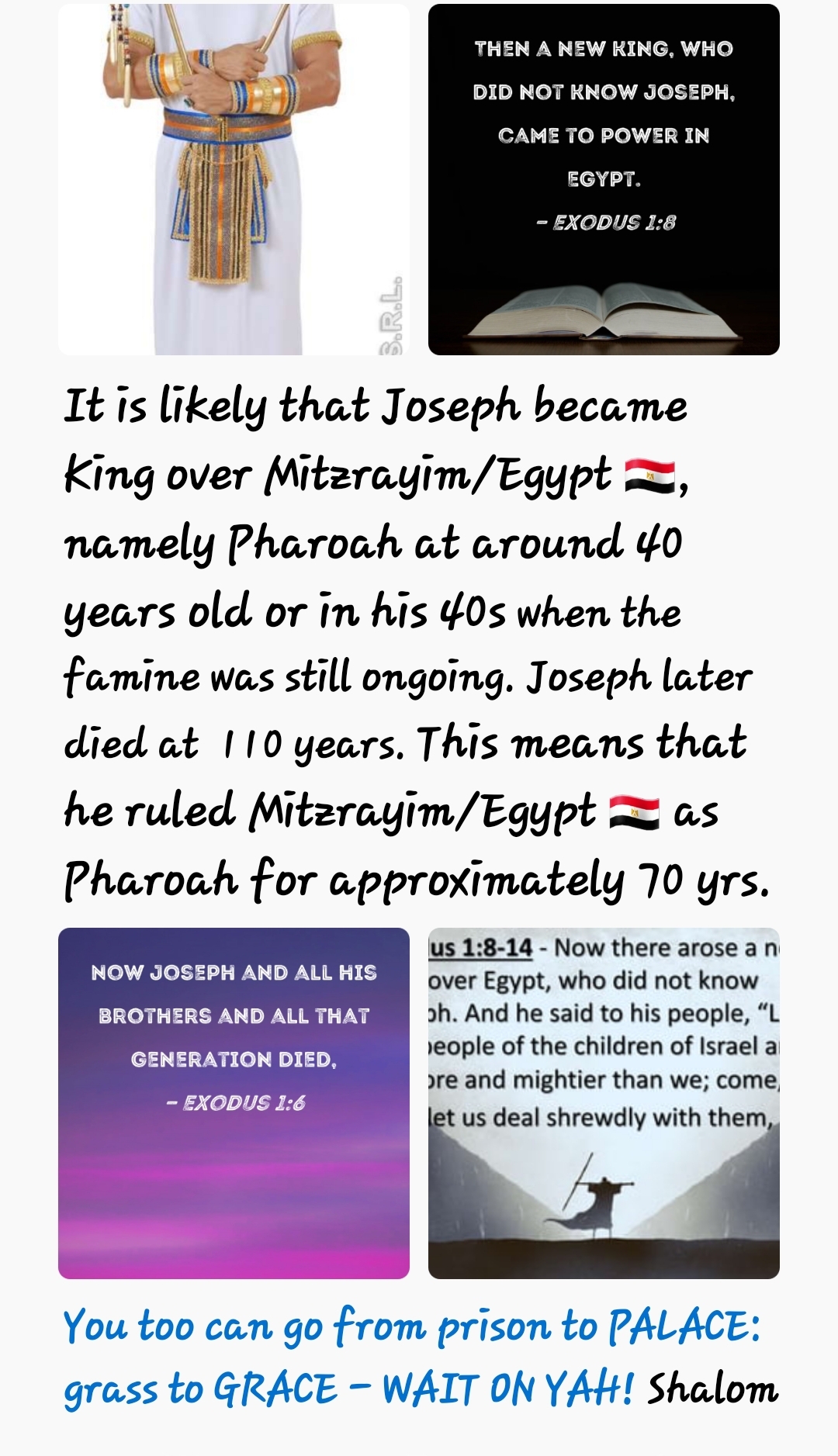 [2024] From Prison To PALACE: From Grass To GRACE – YAHUsef [Joseph ...